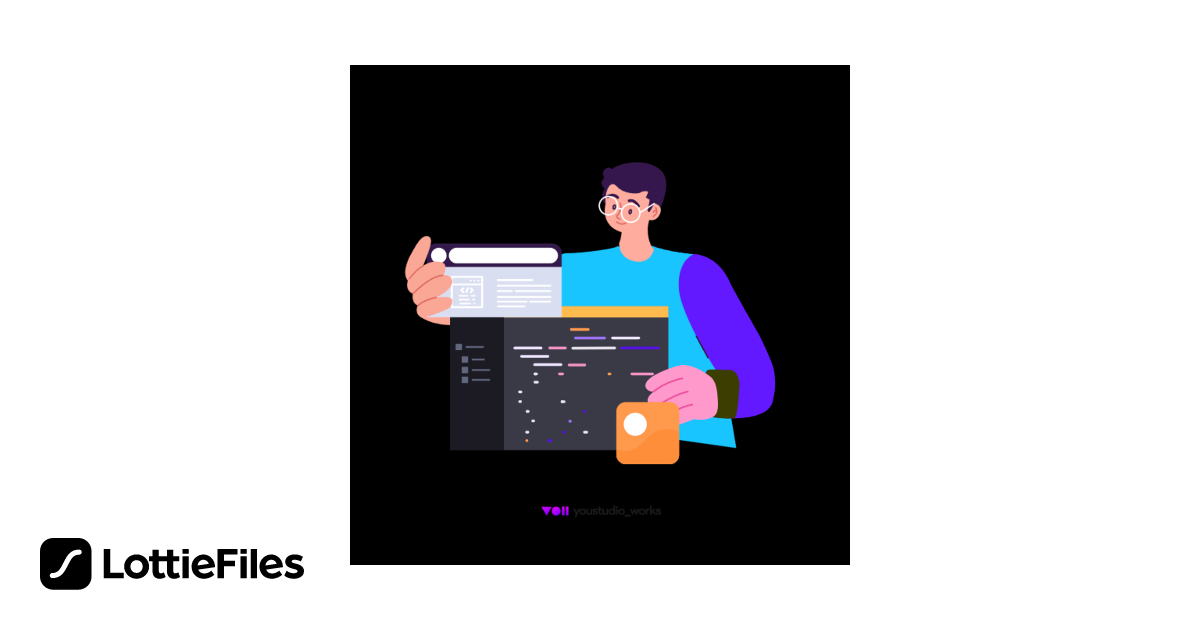 Free Black Background Programmer Animation by Muhammad | LottieFiles