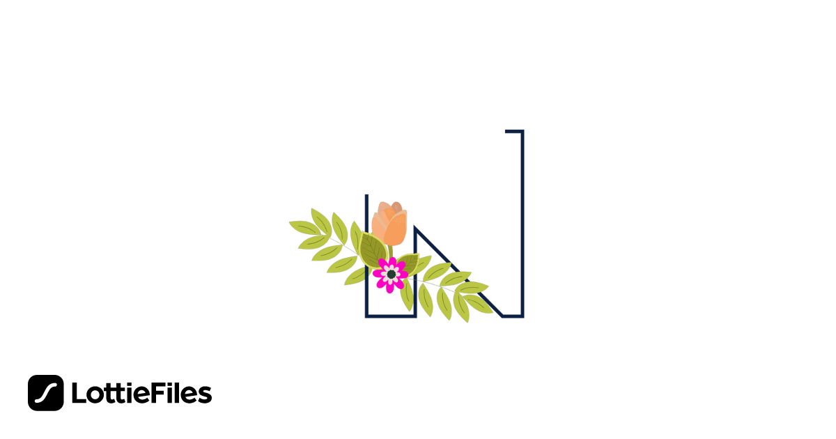 Free N Flower alphabet Lottie JSON animation Animation by Weblodge ...