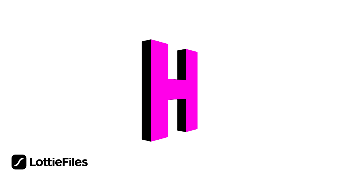 Free Alphabet H 3D rotation preloader Lottie JSON animation Animation ...