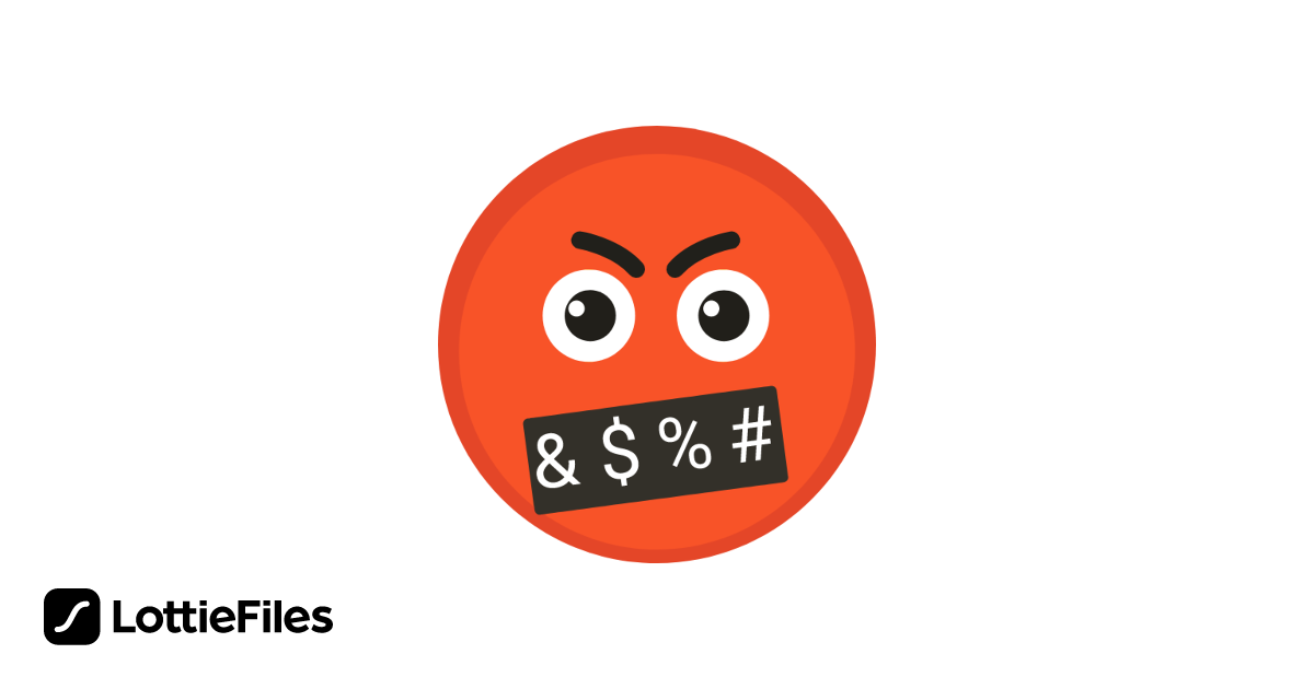 Free Angry Face with Symbols on Mouth Emoji Animation by V.S. Thakur ...