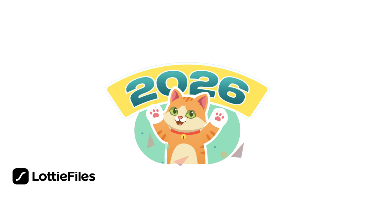 Free Happy New Year Cat Jumping Animation by Abdul Latif | LottieFiles
