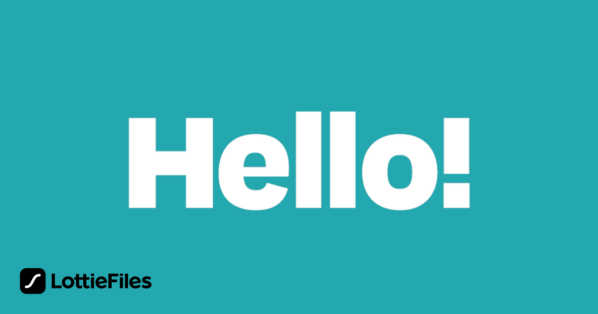 Free hello Animation by E | LottieFiles