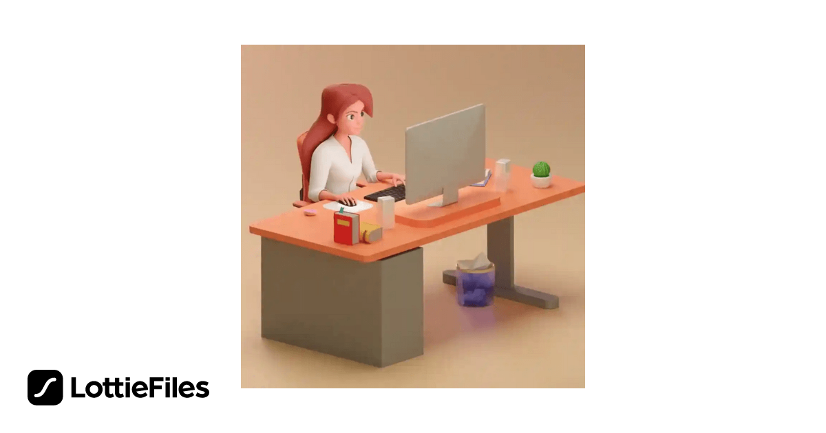 Free 3D Female Designer Desk Animation by Irfan | LottieFiles