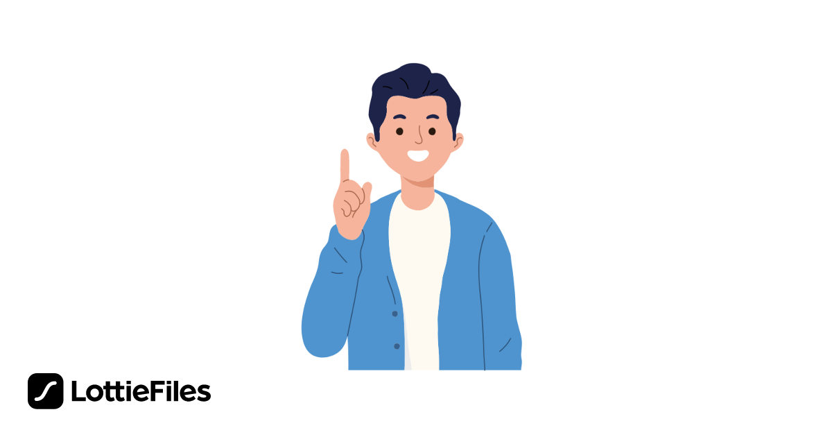 Free guy pointing up Animation by Abril | LottieFiles