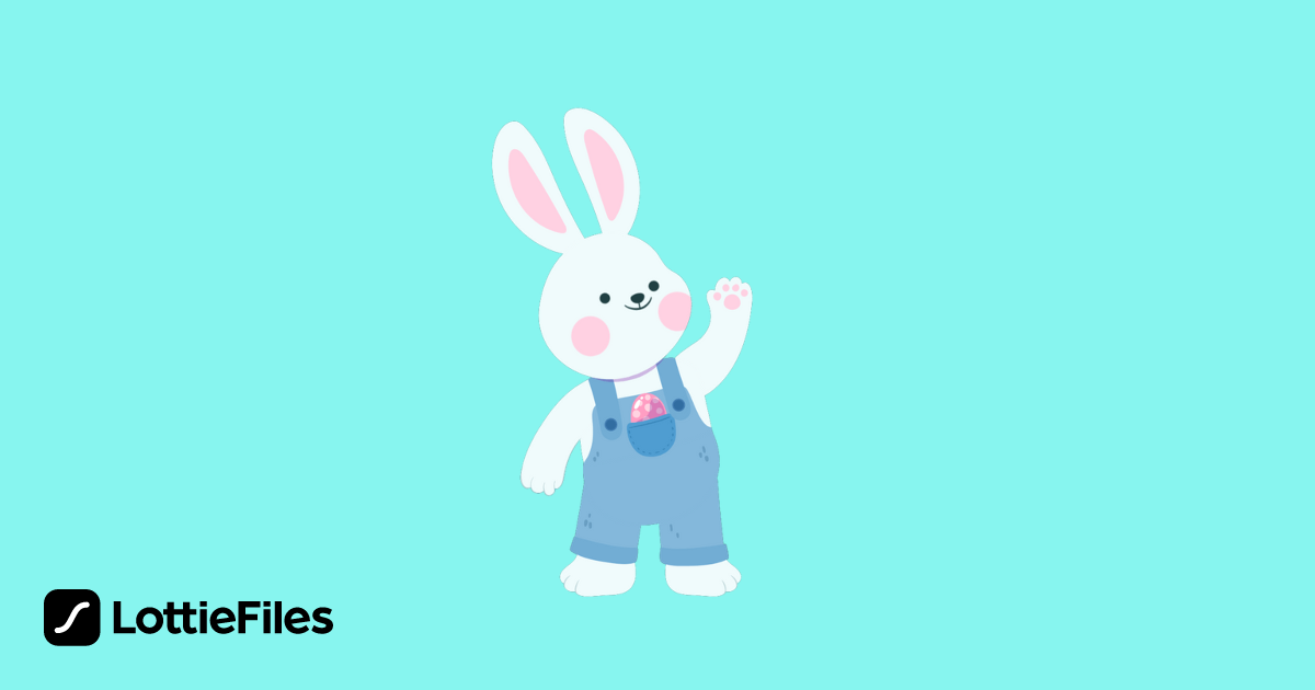 Free Easter Bunny Boy waving Animation by Brian | LottieFiles