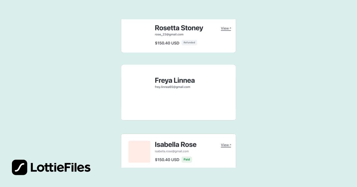 Free Transactions Details UI Snippet Animation by MotionFiles | LottieFiles