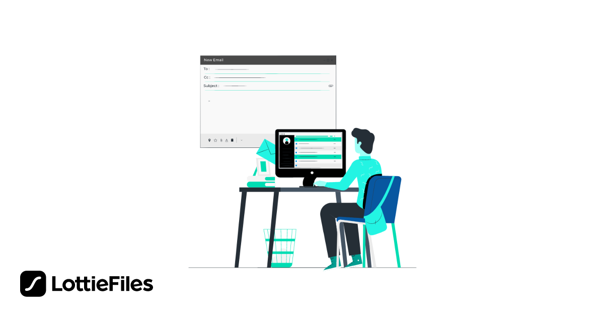 Free Man sending email Animation by Mehedi Hasan | LottieFiles