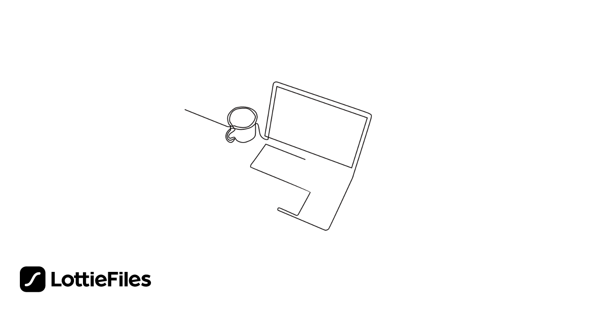 Free Single Line Coffee With Laptop Animation by SM | LottieFiles