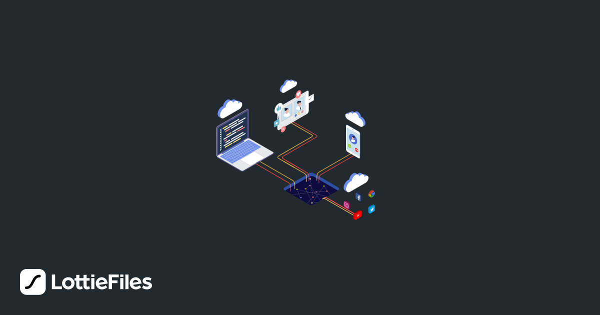 Free Cloud Network Illustration Animation by Pierre Clee | LottieFiles