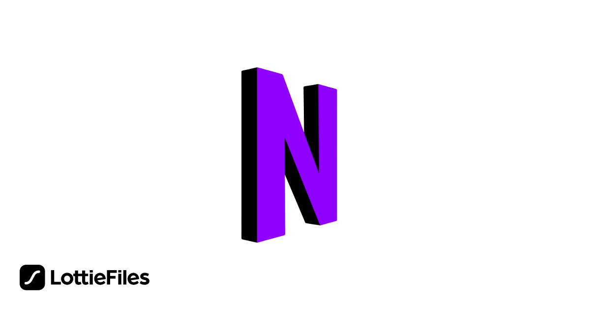 Free Alphabet N 3D rotation preloader Lottie JSON animation Animation ...