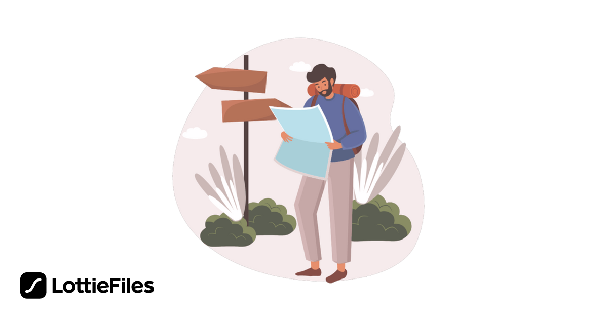 Free Man Holding A Map Animation by Bilal | LottieFiles