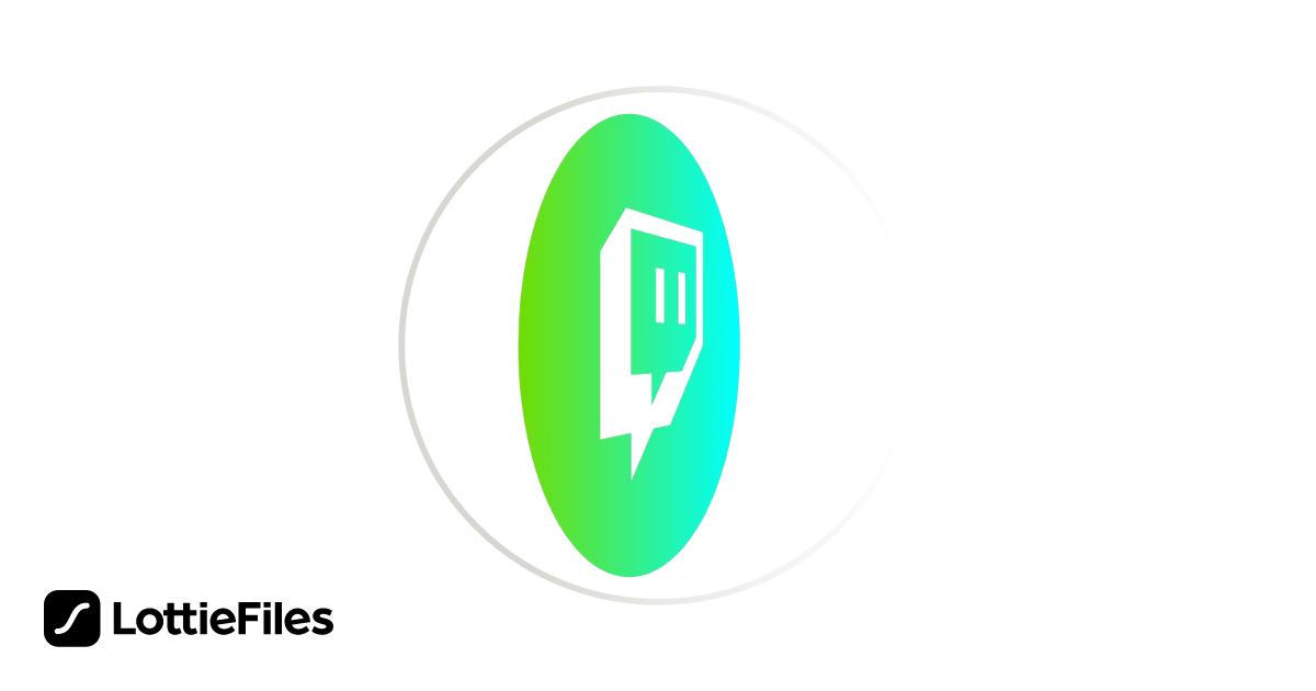 Free Twitch gradient color 3D icon rotation Lottie JSON animation ...