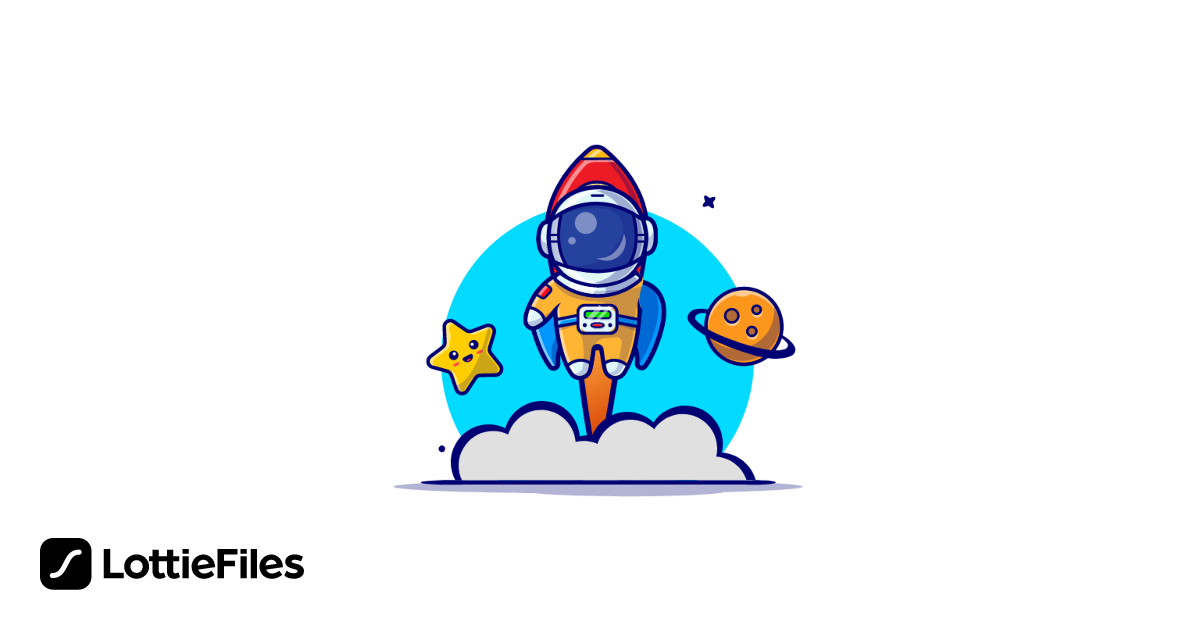Free Nice astronaut flies with rocket Animation by Abdul Latif | LottieFiles