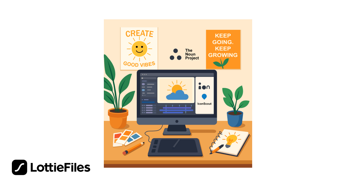 Free Working Place Modern Home Office Animation by MD | LottieFiles