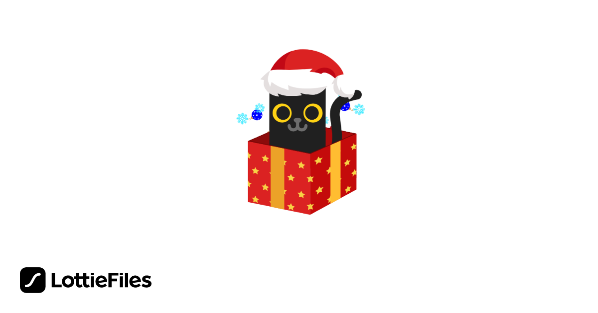 Free Cat in the box - Christmas Animation by Tom | LottieFiles