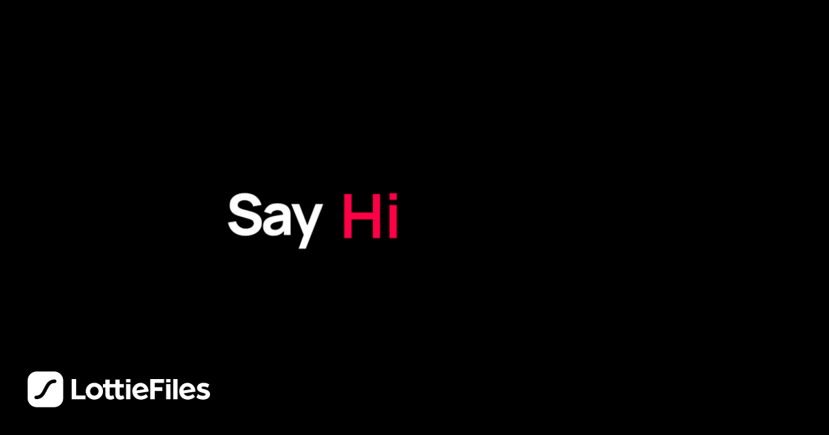 Free Say hi Animation by Saadat | LottieFiles