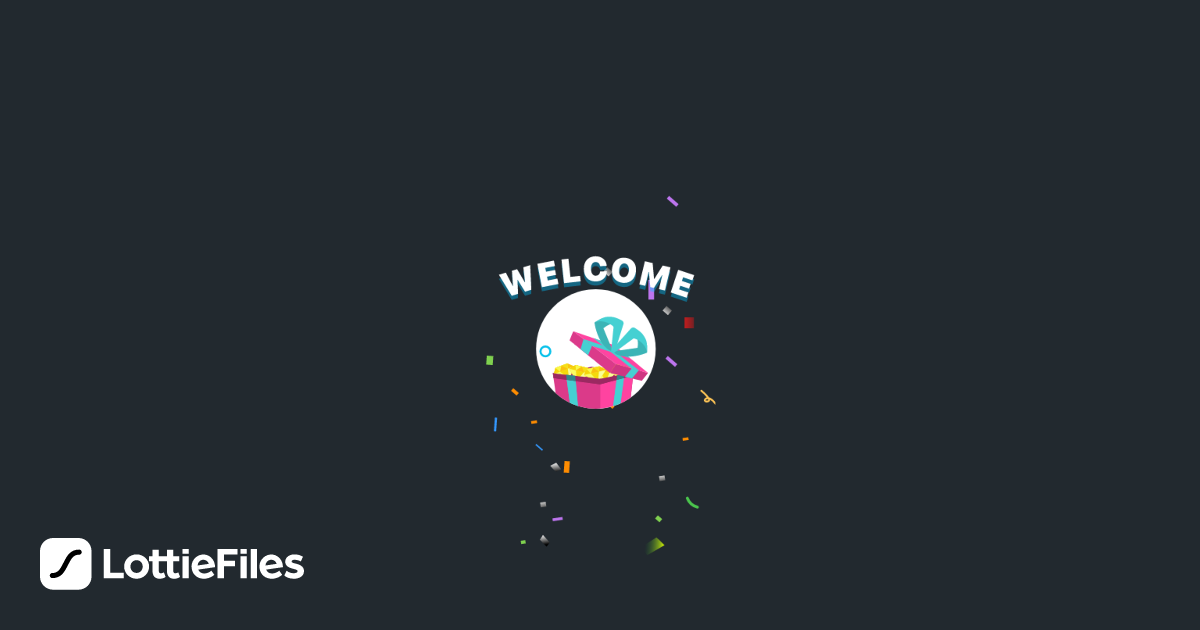 Free Welcome text and gift Animation by Deniz Erce Alagoz | LottieFiles