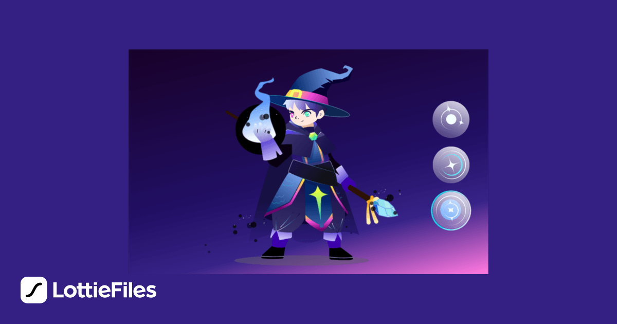 Free Interactive Mage animation Animation by Mau | LottieFiles