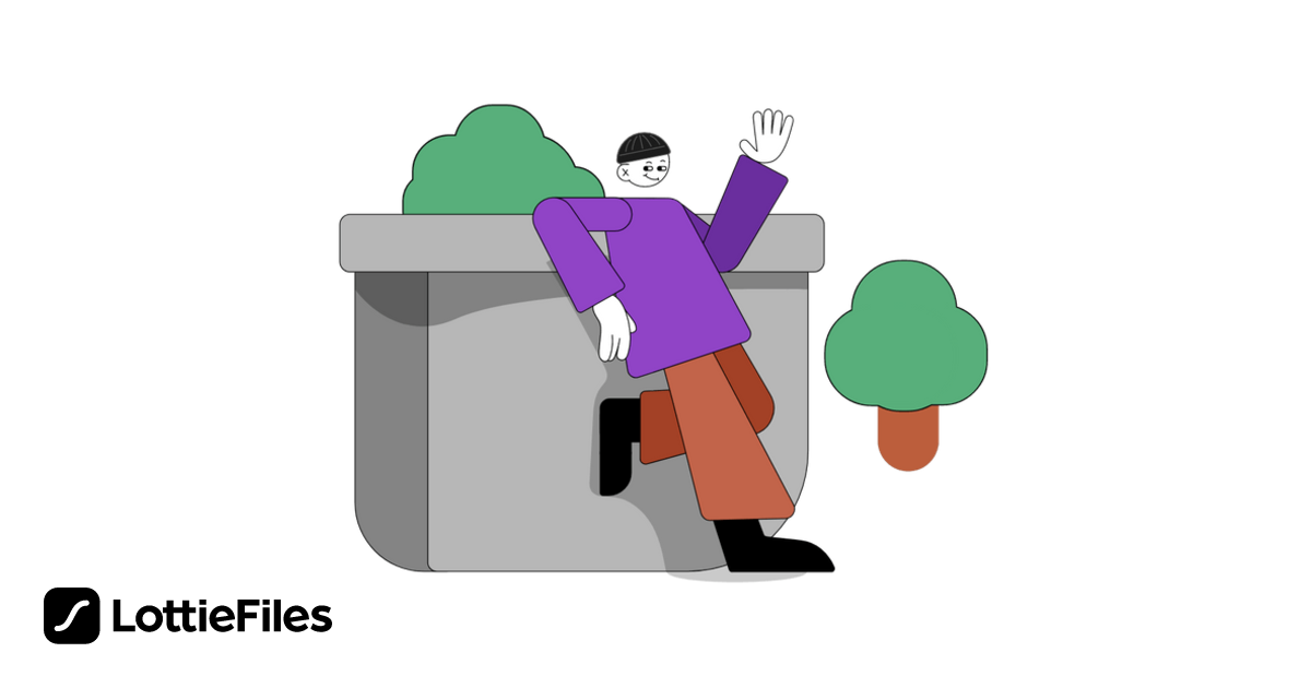 Free Man waiting by the wall & floating tree Animation by Aman Jha ...