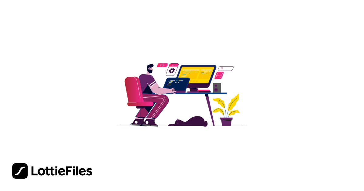 Free Developer coding on laptop Animation by Krishastudio | LottieFiles