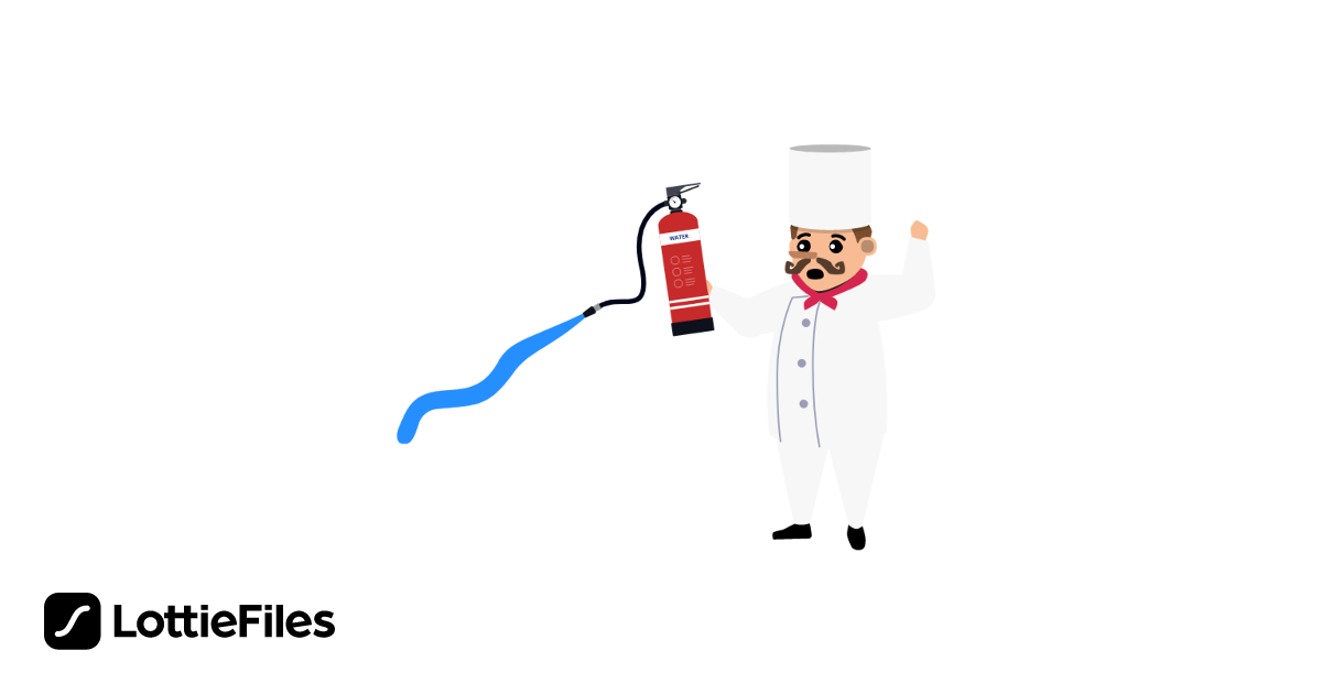 Free Chef using fire extinguisher - water Animation by Conor | LottieFiles