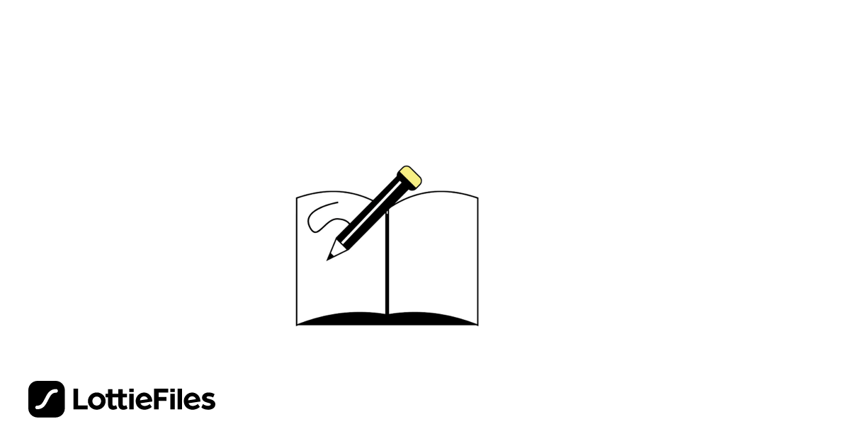 Free Pencil Writing on Book Animation by Iman | LottieFiles