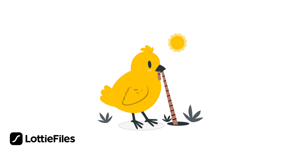 Free Chicken eating worms Animation by Moefti | LottieFiles