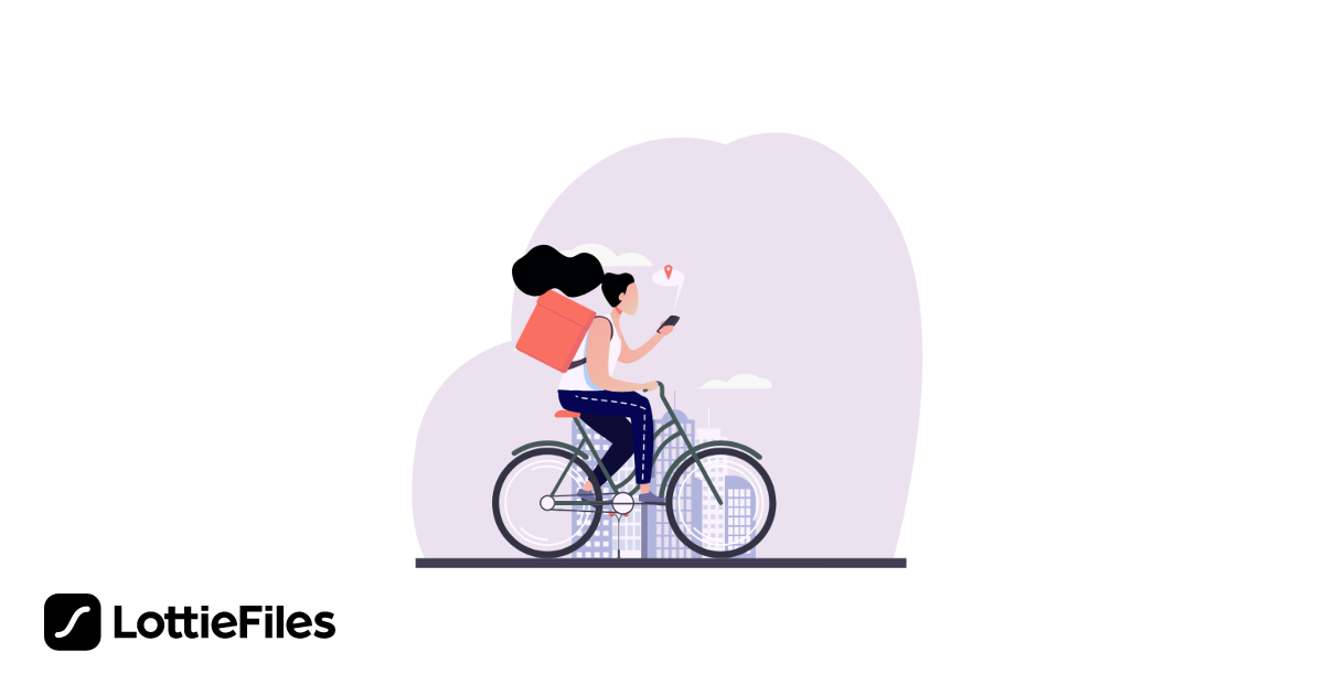 Free Delivery Girl Cycling City Animation by Tanjil Mahmud | LottieFiles