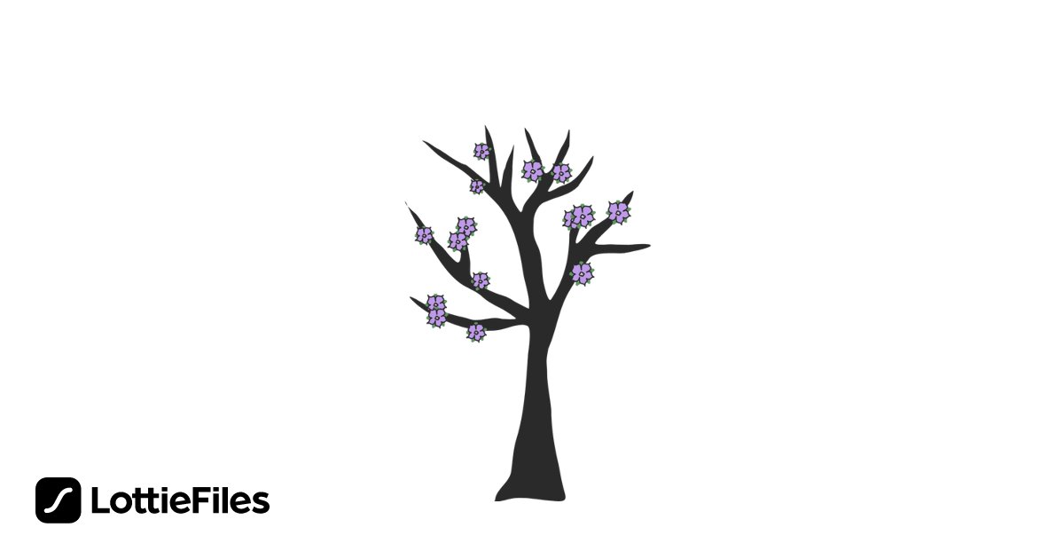 Free sakura blossom tree Animation by Verena | LottieFiles