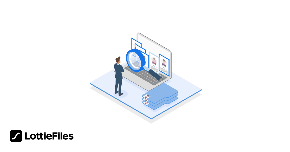 Free Blue hiring Animation by M | LottieFiles