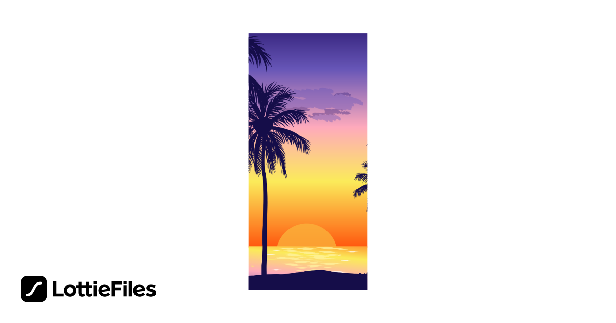 Free beach sunset Animation by Sandra Capdevila | LottieFiles
