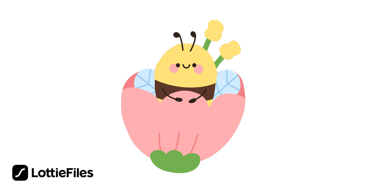 Free cute bee with flower Animation by Oradee | LottieFiles