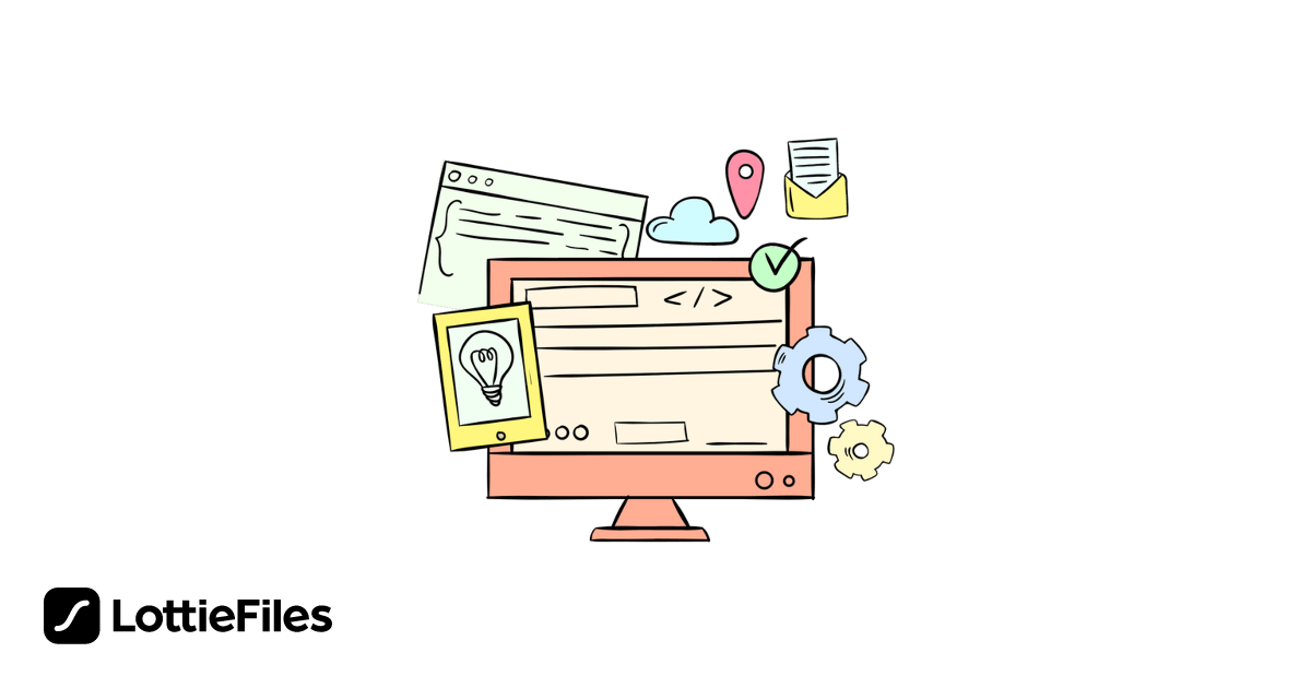 Free hand drawn computer Animation by Priyanshu | LottieFiles