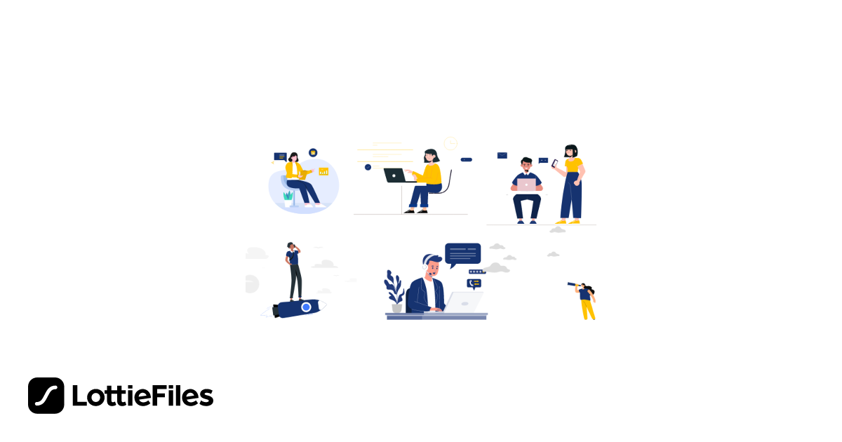 Free Working in Office Animation by Muhammad Yasir Ismail | LottieFiles