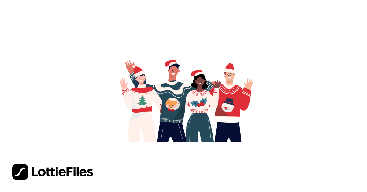 Free People Celebrating Christmas Animation by Mikhail | LottieFiles