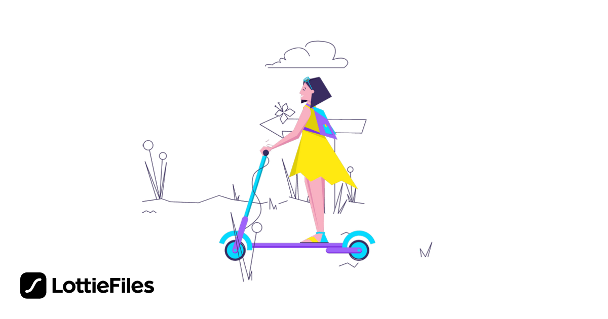 Free Woman drives scooters Animation by Abdul Latif | LottieFiles