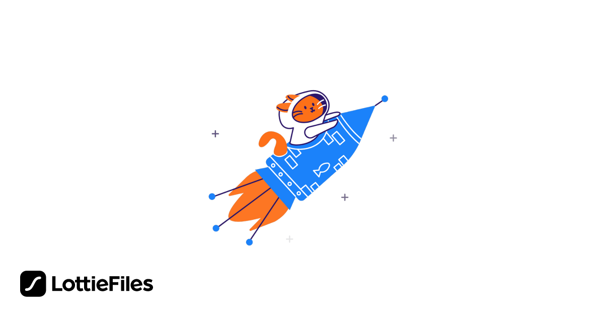 Free Cat in a rocket Animation by Vadim | LottieFiles