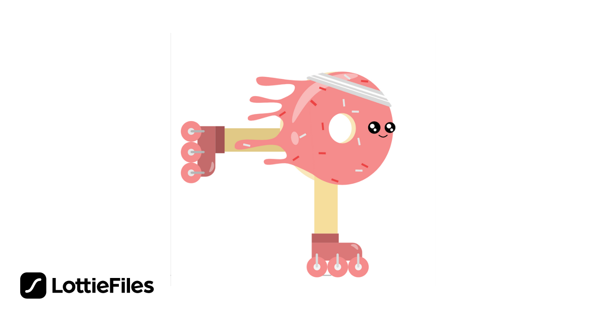 Free roller skating donut Animation by Daryna | LottieFiles