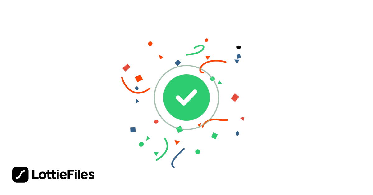 Free Successful check confetti Animation by design | LottieFiles
