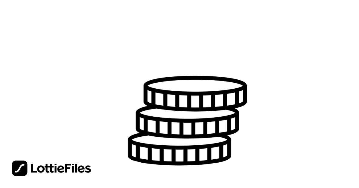 Free Coins stacking vertically Lottie JSON animation Animation by ...