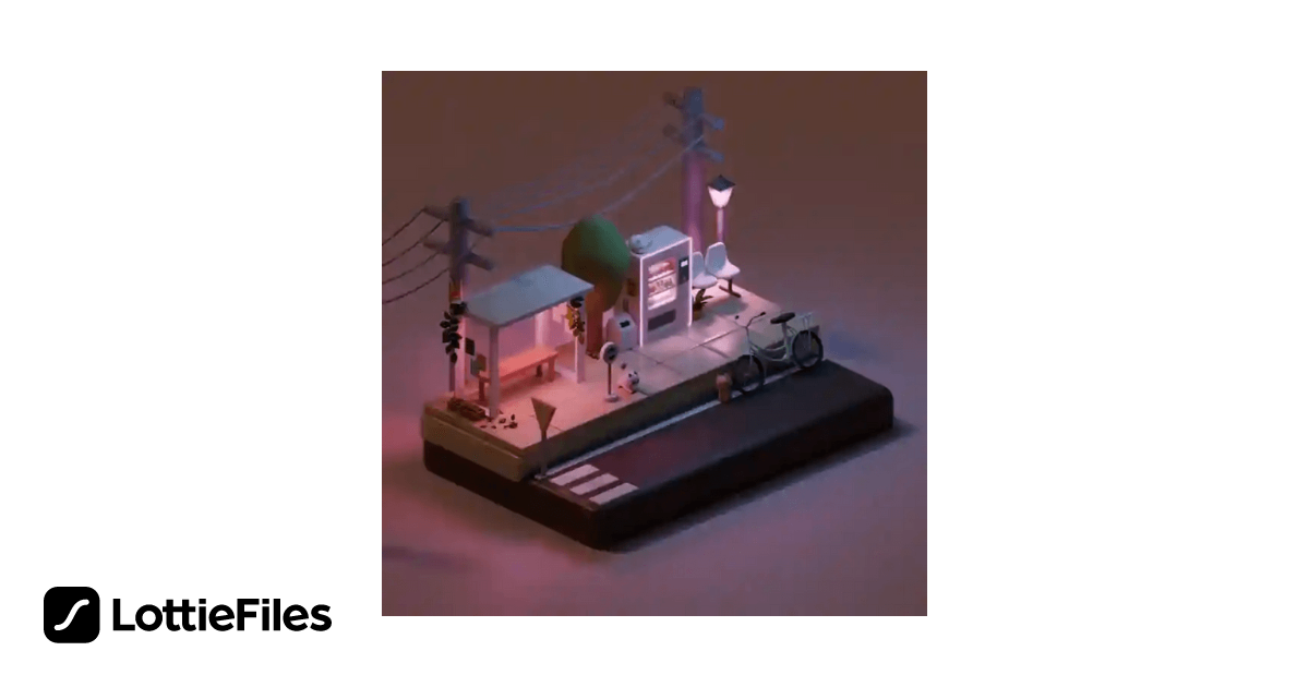 Animación gratuita de 3D Isometric Roadside por Irfan | LottieFiles