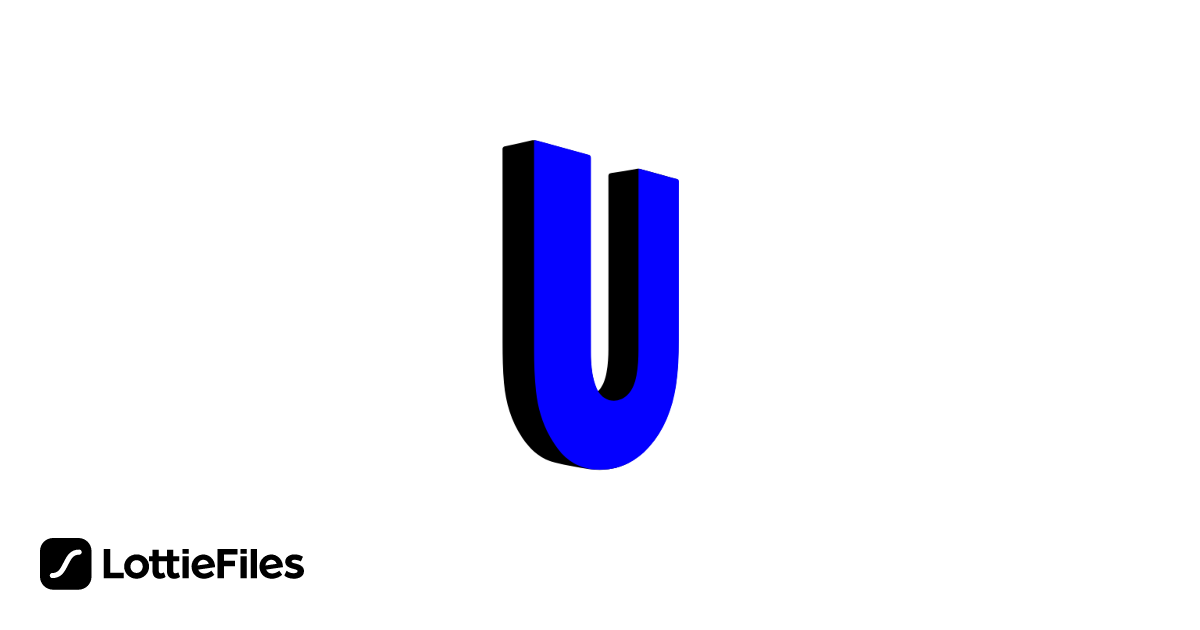 Free Alphabet U 3D rotation preloader Lottie JSON animation Animation ...