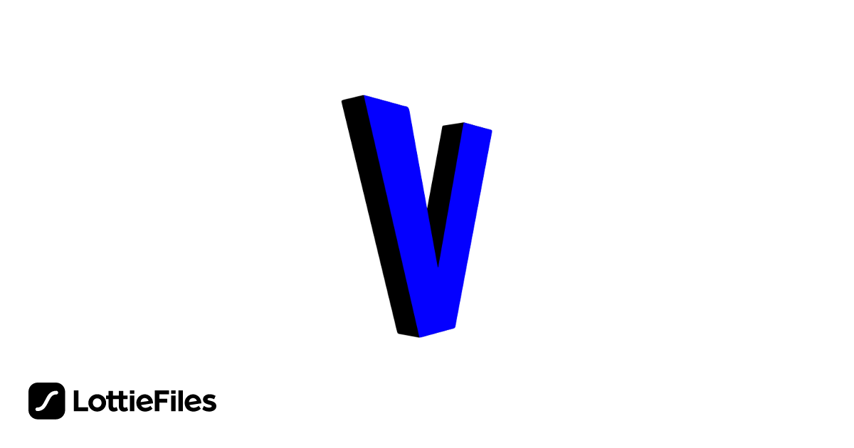 Free Alphabet V 3D rotation preloader Lottie JSON animation Animation ...