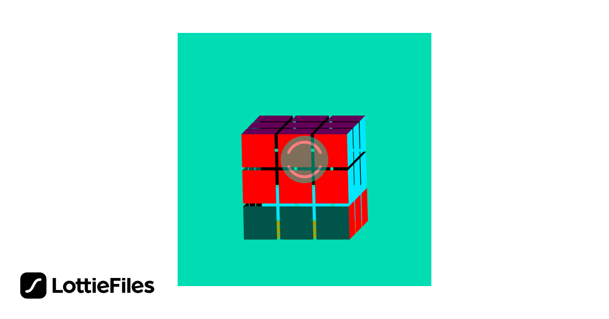 Free Rubik's lower right rotation Lottie JSON animation Animation by ...