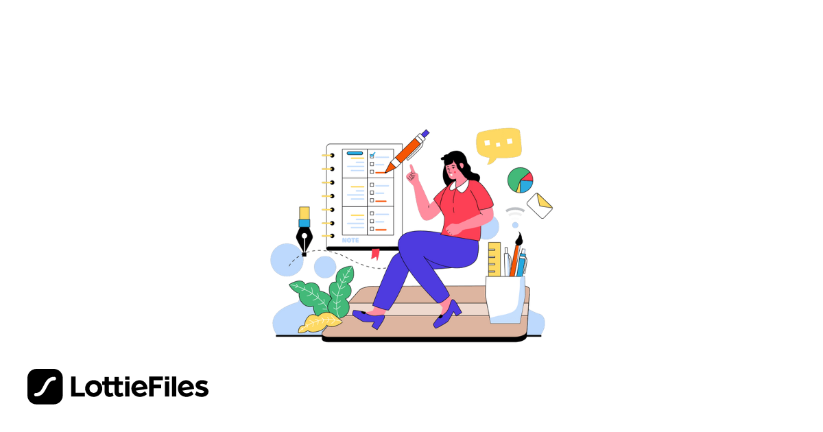 Free Data and content writing female Animation by Faisal | LottieFiles