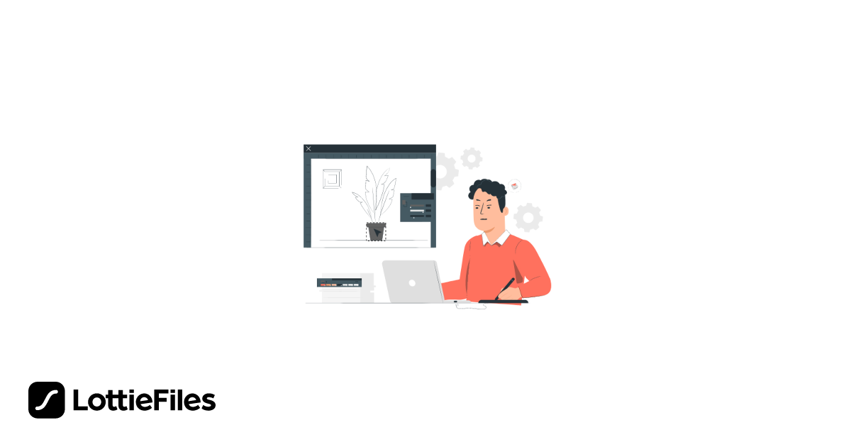 Free Man with computer Animation by Bogdan Krylov | LottieFiles