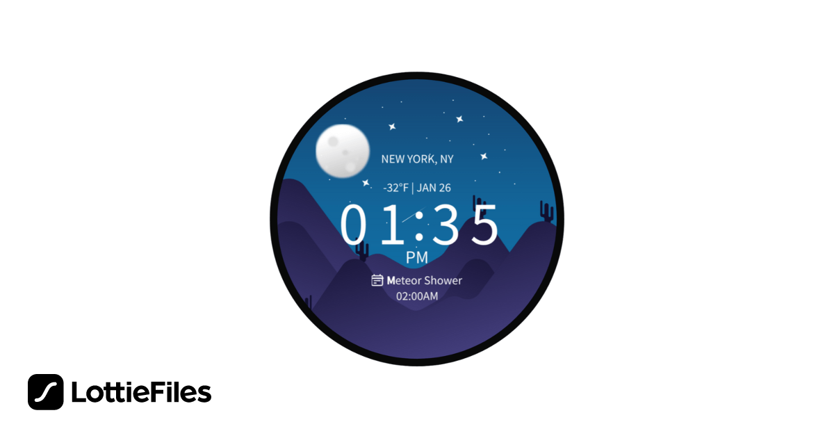 Free Watch Night Scene Animation by Talha | LottieFiles