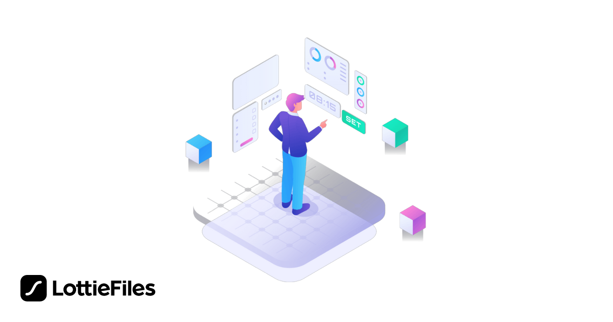 Free Isometric data analysis Animation by Abdul Latif | LottieFiles