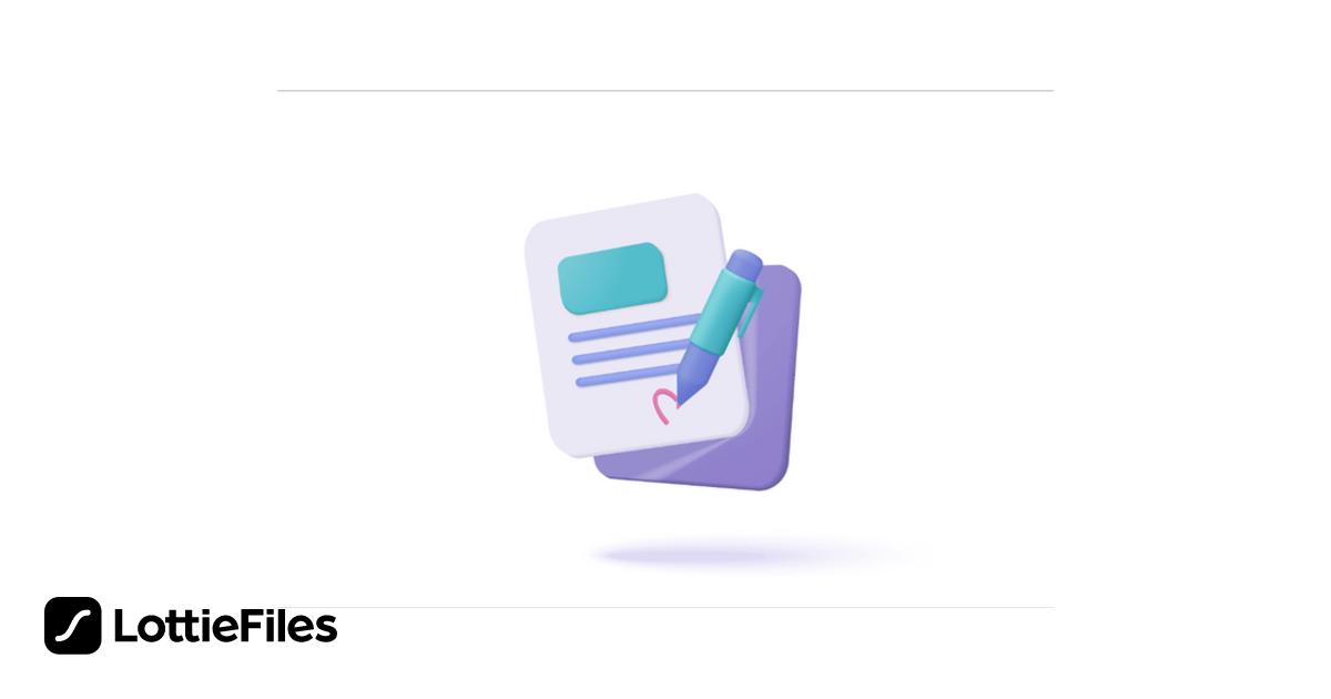 Free 3D Document Signing Animation – Form & Contract Lottie Animation ...