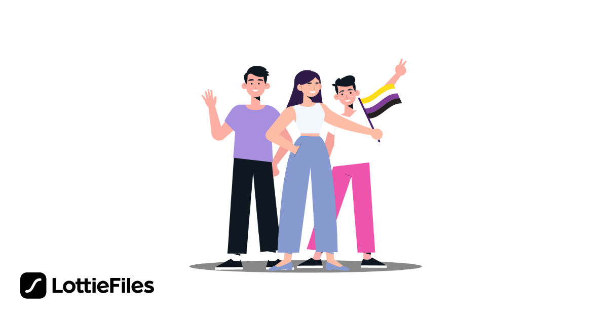 Free 3 people waving Animation by Studio | LottieFiles
